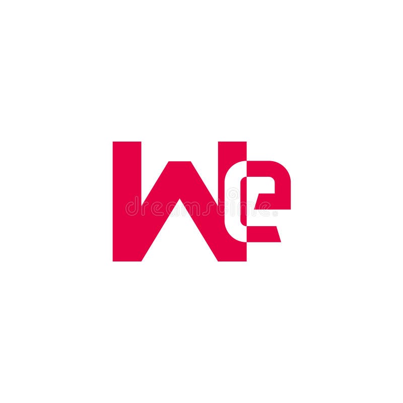 Letter we Simple Font Design Logo Vector Stock Vector - Illustration of ...