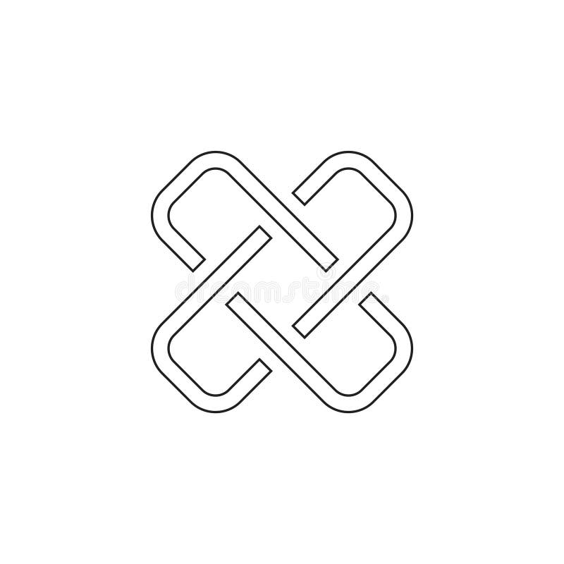 Letter X Simple Linked Line Logo Vector Stock Vector - Illustration of ...