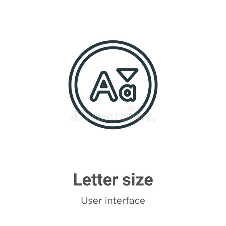 Letter Size Outline Vector Icon. Thin Line Black Letter Size Icon, Flat ...