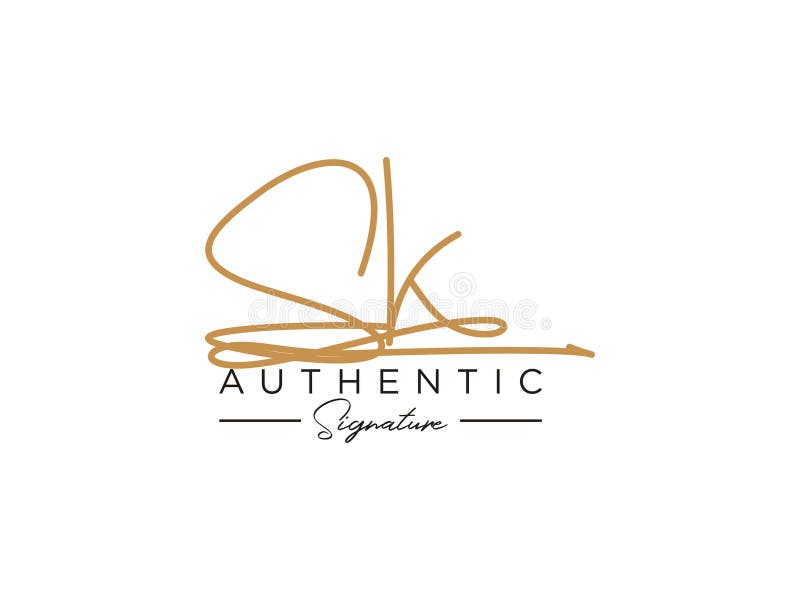 Letter SK Signature Logo Template Vector Stock Vector - Illustration of ...