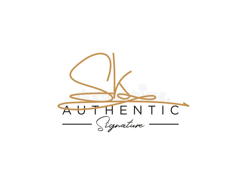 Letter SK Signature Logo Template Vector Stock Vector - Illustration of ...