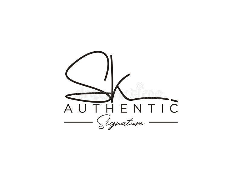 Letter SK Signature Logo Template Vector Stock Vector - Illustration of ...