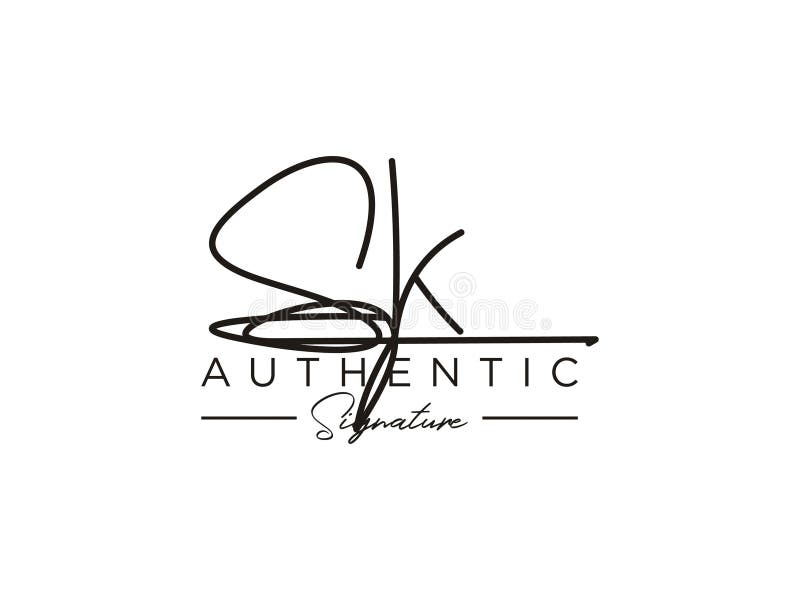 Letter SK Signature Logo Template Vector Stock Vector - Illustration of ...