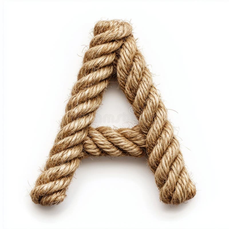 Unique Letter Crafted Natural Ropes Displayed Clean White Background ...