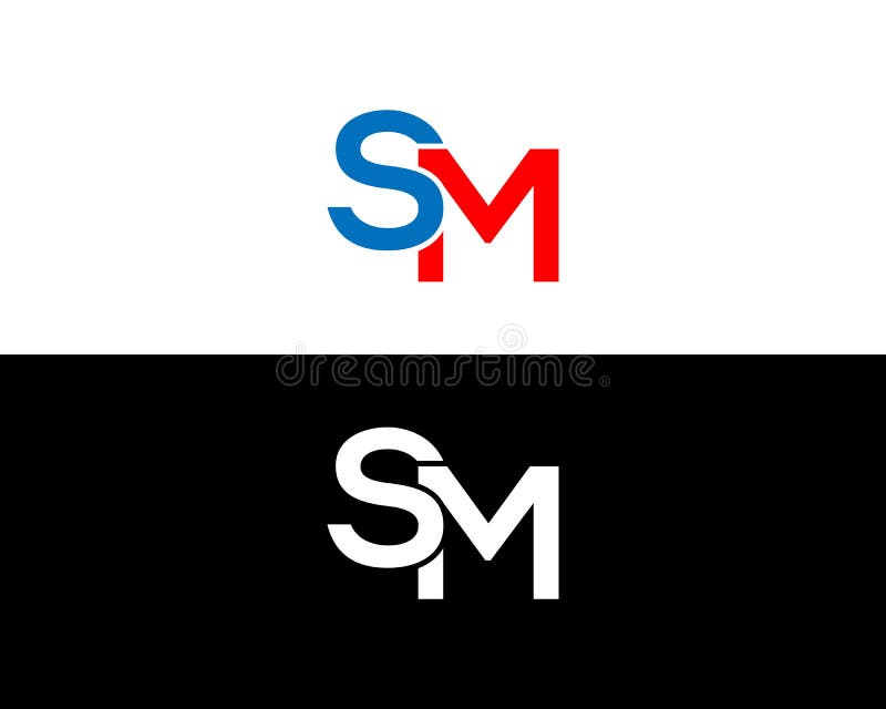 Letter SM Logo Design Monogram Vector Icon Stock Vector - Illustration ...