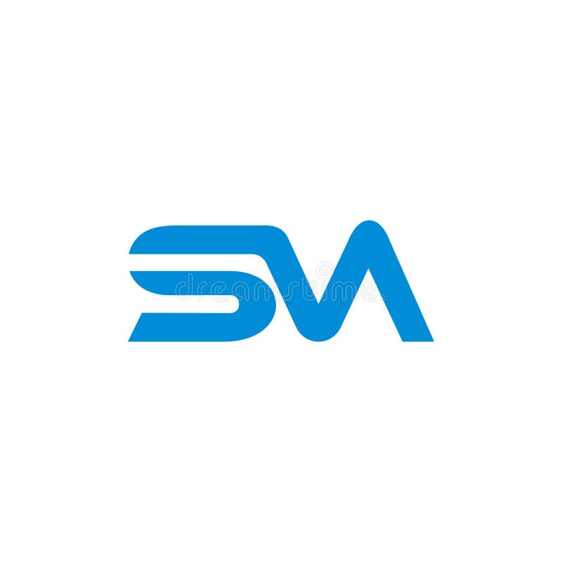 Letter Sm Simple Linked Stripes Motion Geometric Symbol Logo Vector ...