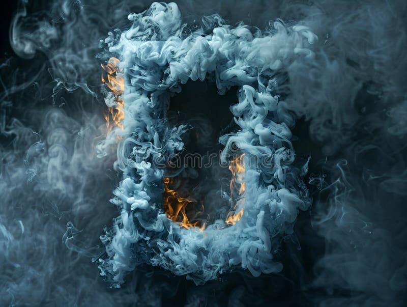 A Letter of Smoke Alphabet. Letter 0 Burning in Fire with Smoke Stock ...