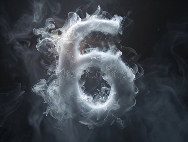 A Letter of Smoke Alphabet. Smoke Number 6. AI Generated Stock ...
