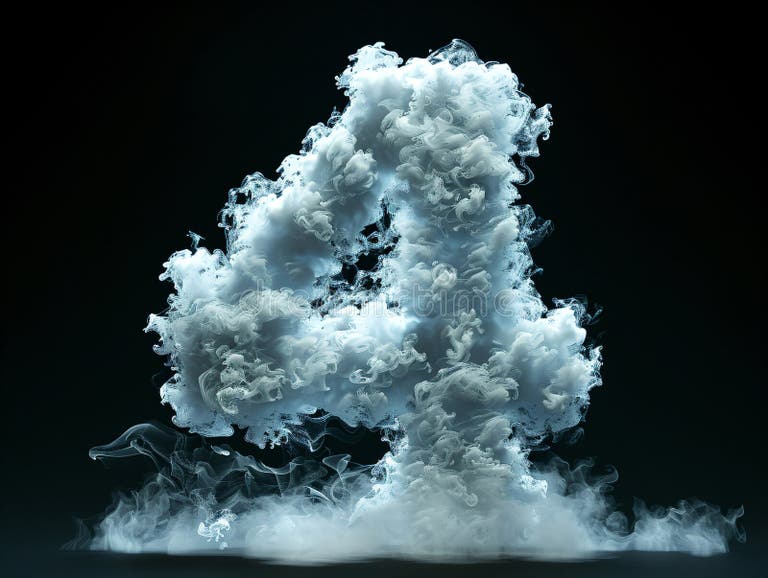 A Letter of Smoke Alphabet. Smoke Number 4 Stock Illustration ...