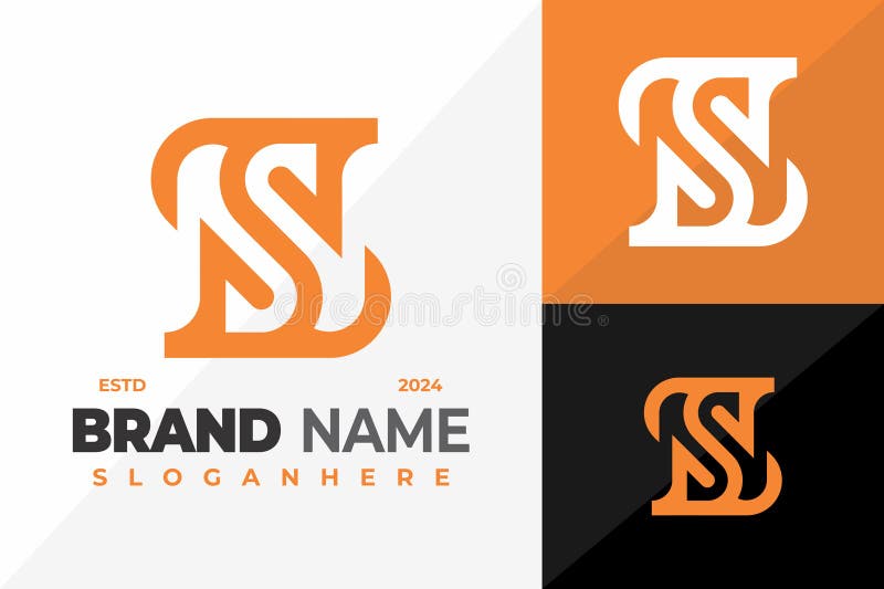 Letter Sn or Ns Monogram Logo Design Vector Symbol Icon Illustration ...