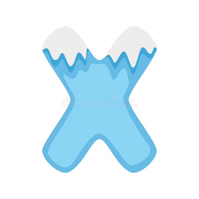 Letter X Snow, Vector Illustration Stock Vector - Illustration of ...