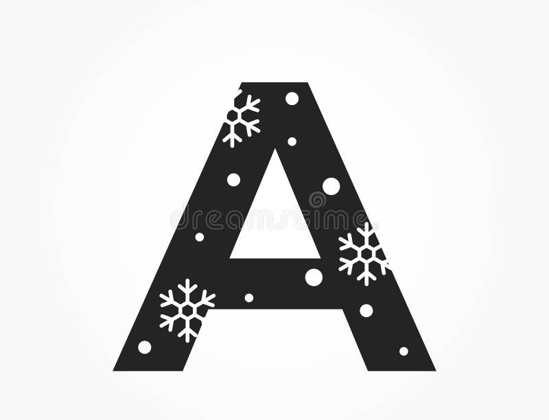 Letter a with Snowflake and Snow. Initial Letter for Christmas, New ...
