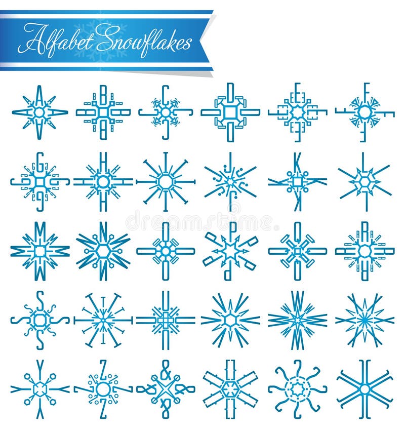 Letter snowflakes stock vector. Illustration of decoration - 37785483