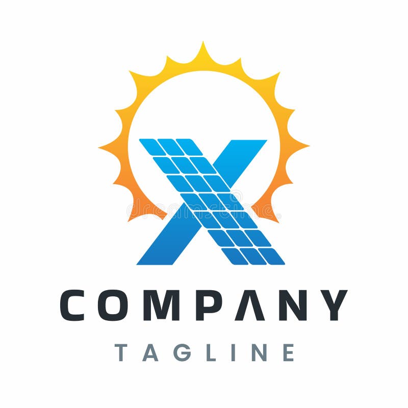 Letter X Solar Energy Logo, Solar Power Panel Design Stock Vector ...