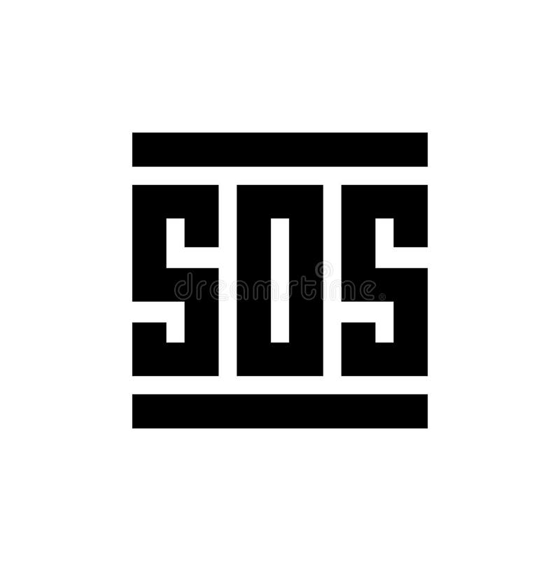 Letter SOS Monogram Logo Design Template Vector Stock Vector ...