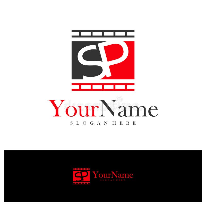 Letter SP with Cinema Logo Design Vector Template, Initial SP Cinema ...