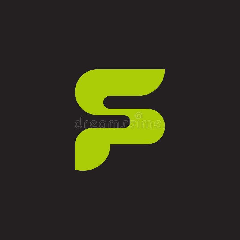 Letter Sp Green Curves Geometric Logo Vector Stock Vector ...