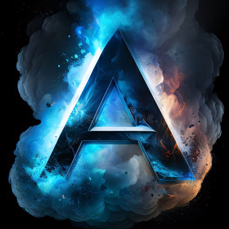 Letter a in Space. Computer Generated 3D Photo Rendering Stock ...
