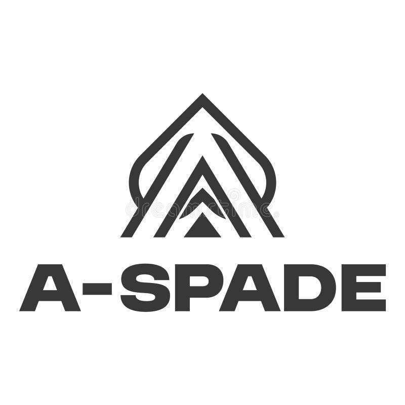 A Letter Spade Flat Minimalist Logo Design Stock Vector - Illustration ...