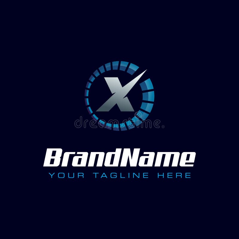 Letter X Spedometer Logo. Tachometer Speed Logo Stock Vector ...
