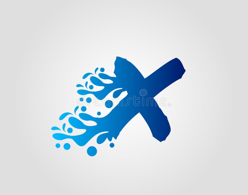 Letter X with Splash Water Logo Template Vector Stock Vector ...