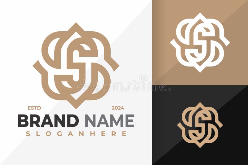Letter SS Ornamental Logo Design Vector Symbol Icon Illustration Stock ...