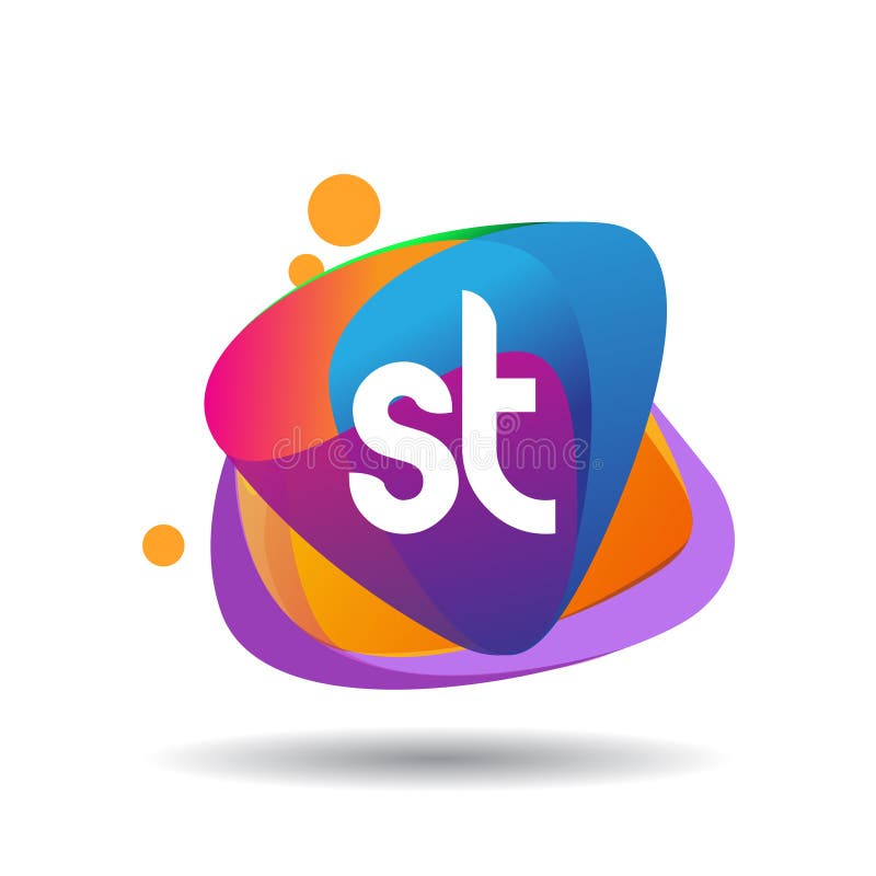 Letter ST Logo with Colorful Splash Background, Letter Combination Logo ... Letter ST Logo with Colorful Splash Background, Letter Combination Logo ...