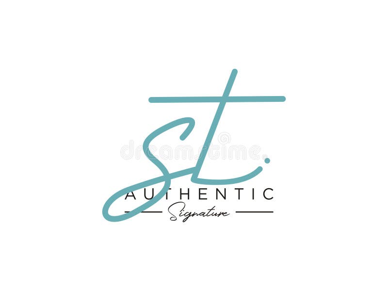 Letter ST Signature Logo Template Vector Stock Vector - Illustration of ...
