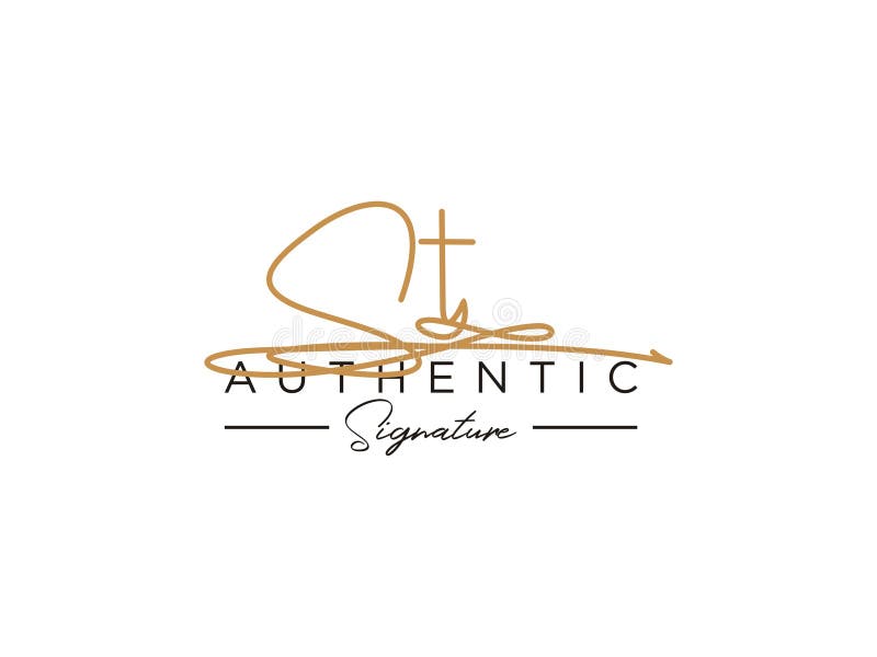 Letter ST Signature Logo Template Vector Stock Vector - Illustration of ...