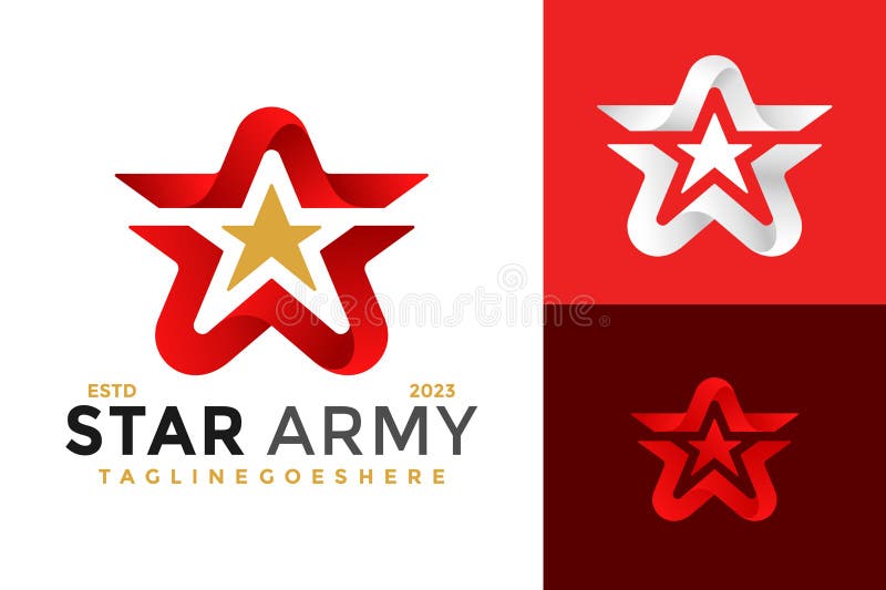 Letter a Star Army Logo Design Vector Symbol Icon Illustration Stock ...