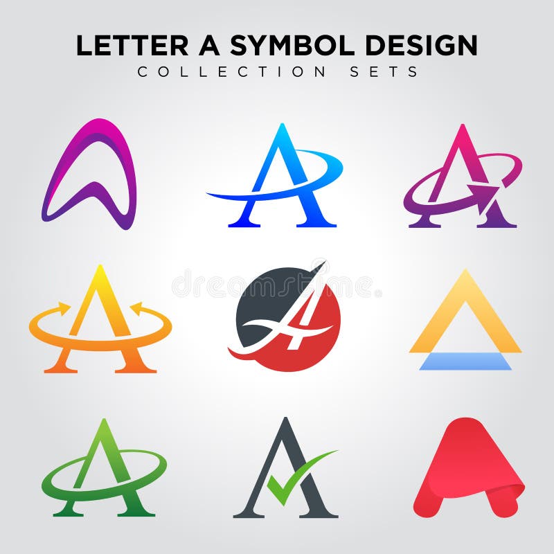 Letter a Style Typography Design Template Stock Vector - Illustration ...