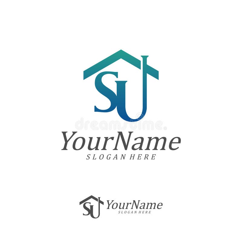 Letter SU Logo Design Template. Initial SU Logo Concept Vector Stock ...