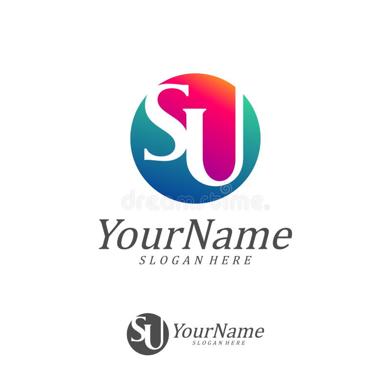 Letter SU Logo Design Template. Initial SU Logo Concept Vector Stock ...