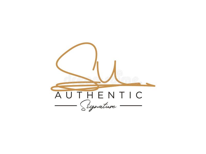 Letter SU Signature Logo Template Vector Stock Vector - Illustration of ...