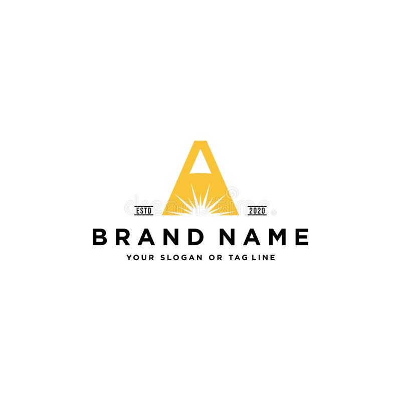 Letter a Sun Logo Design Vector Stock Vector - Illustration of concept ...