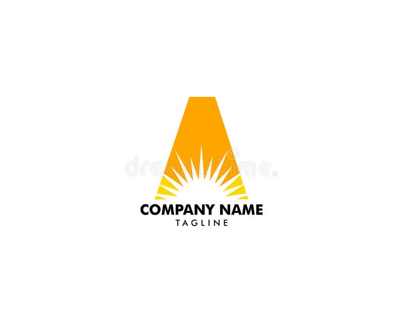Letter a with Sun Logo Icon Stock Vector - Illustration of company ...