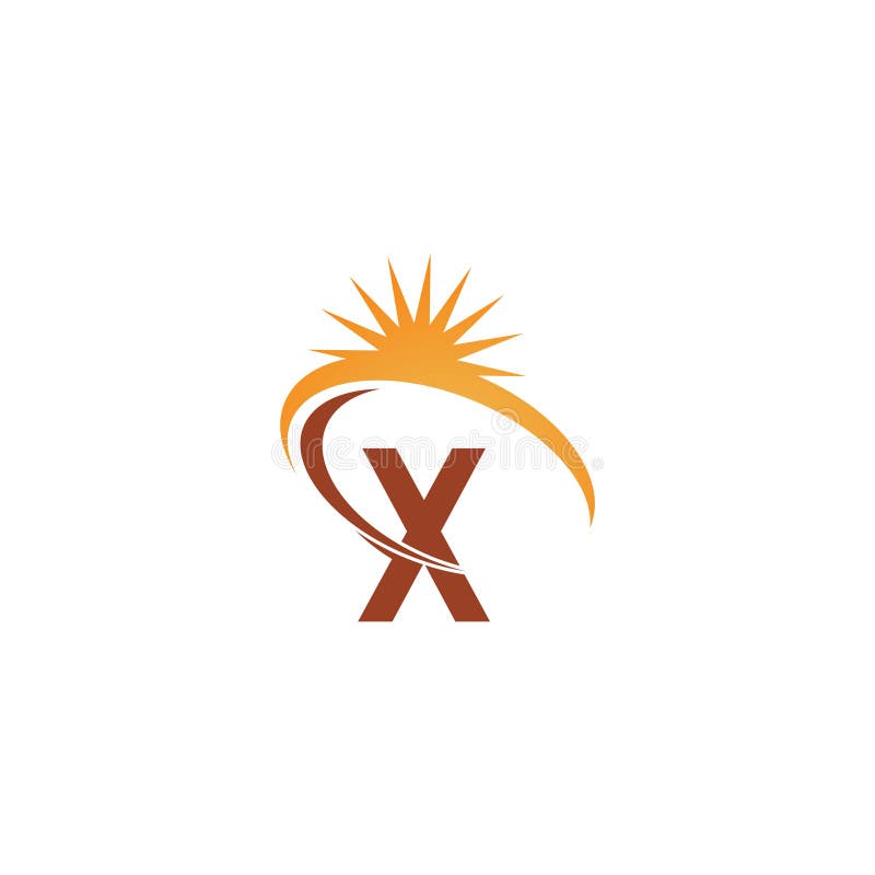 Letter X with Sun Ray Icon Logo Design Template Illustration Stock ...