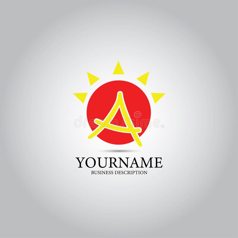 A Letter Sun Logo stock illustration. Illustration of business - 137318067