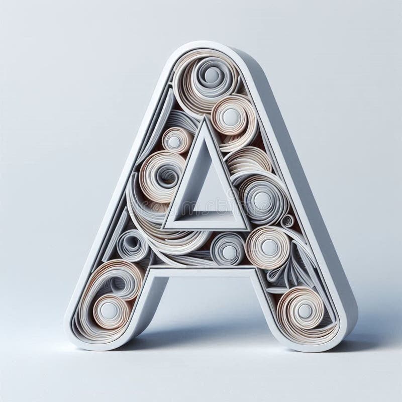 Letter a Surrounding by Silver Layer Stock Illustration - Illustration ...