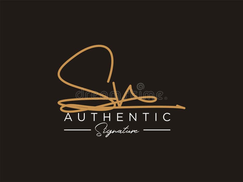 Letter SV Signature Logo Template Vector Stock Vector - Illustration of ...