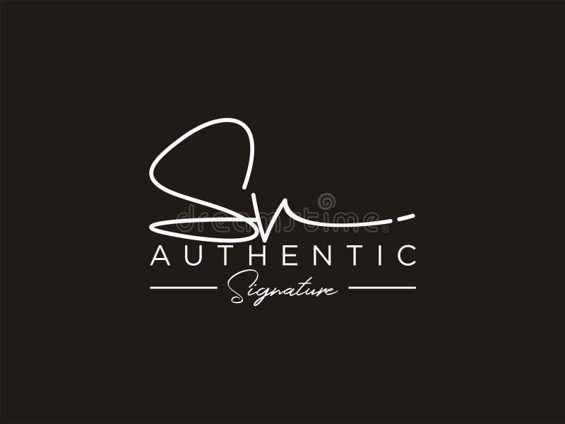 Letter SV Signature Logo Template Vector Stock Vector - Illustration of ...