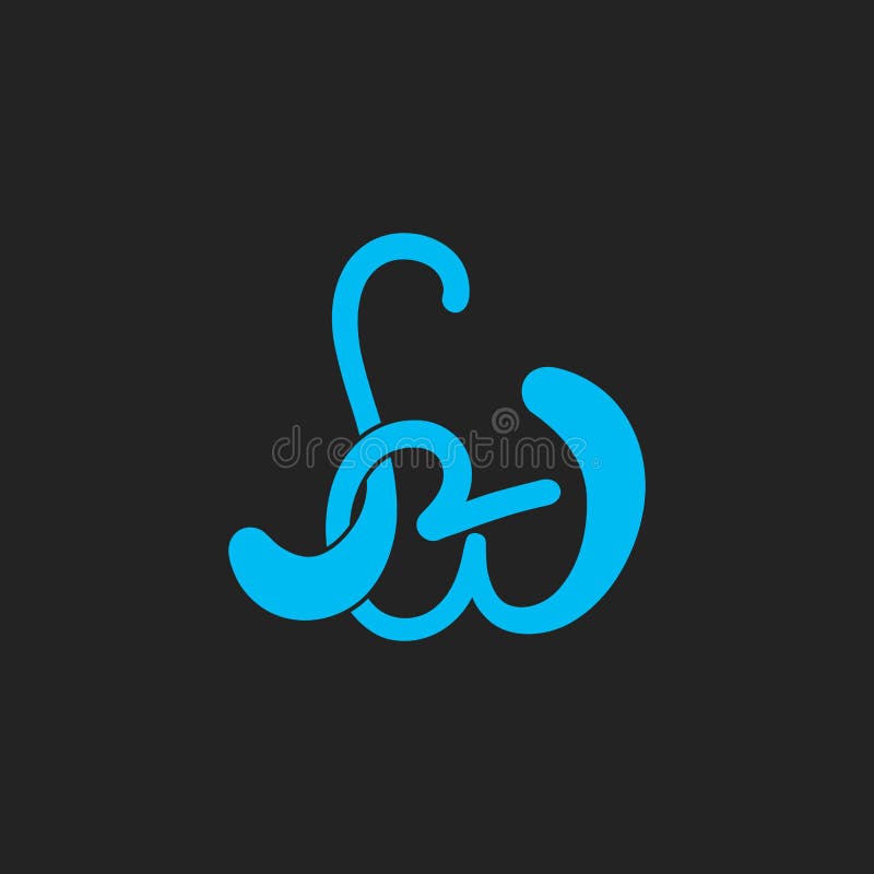 Letter Sw Linked Blue Water Design Logo Vector Stock Vector ...