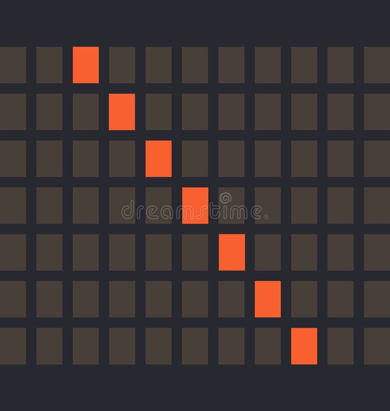 Letter Symbol Backslash Led Orange Color and a Dark Background Stock ...