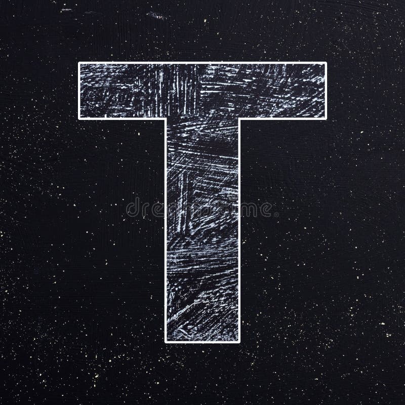 Letter T - Alphabet Font Hand Drawn in Chalk Stock Illustration ...