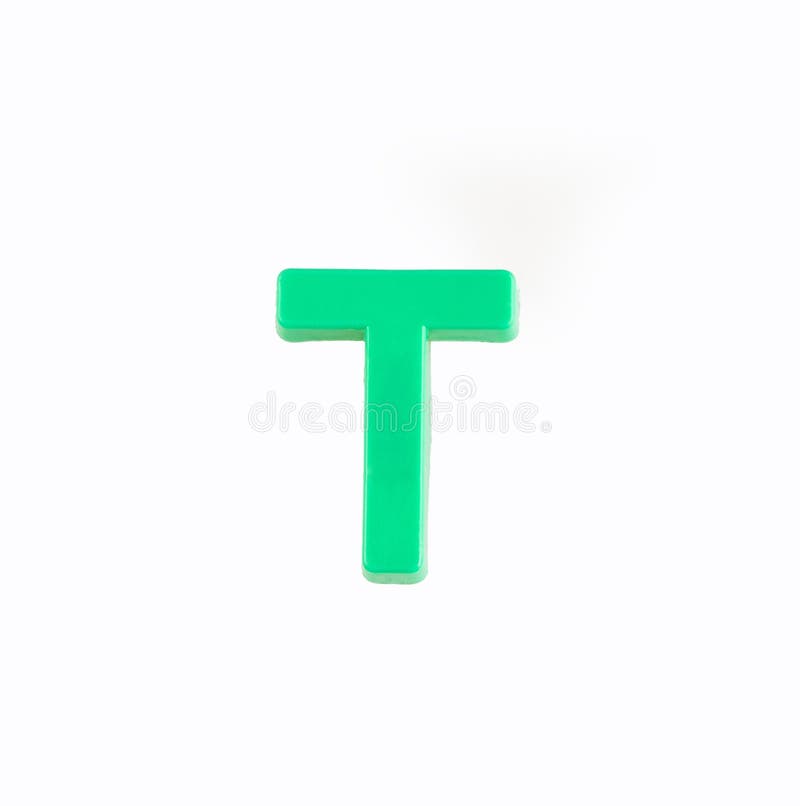 Letter T of the Alphabet - Piece in Green Plastic Stock Photo - Image ...
