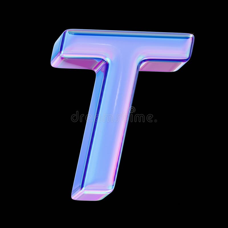 Letter T in Chromatic 3D Style Stock Illustration - Illustration of ...