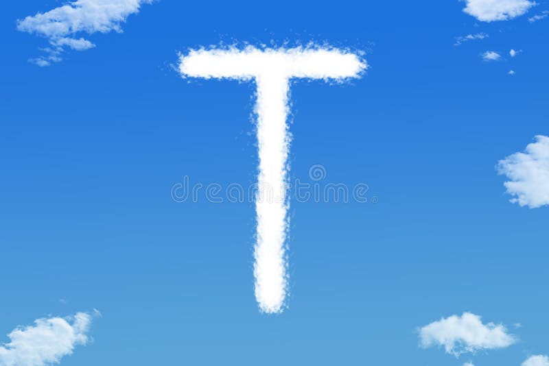 Letter T cloud shape stock illustration. Illustration of letter - 198546764