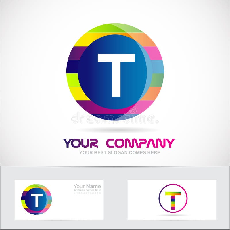 Letter t colors logo stock vector. Illustration of element - 55177805