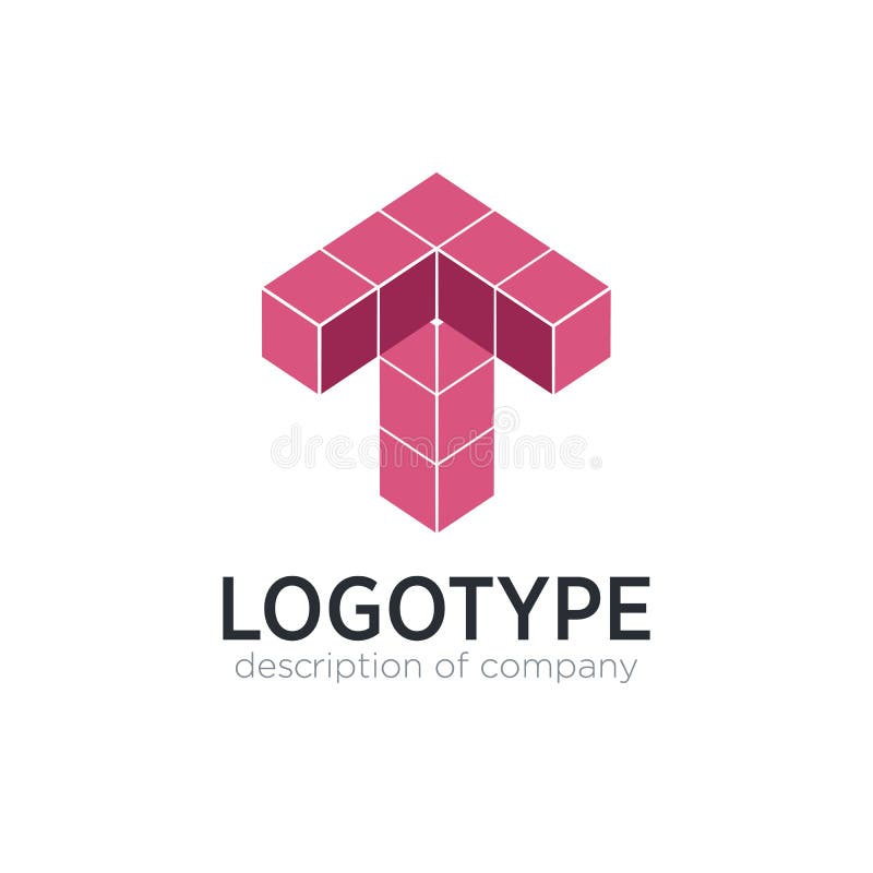 Letter T Cube Figure Logo Icon Design Template Elements Stock Vector ...