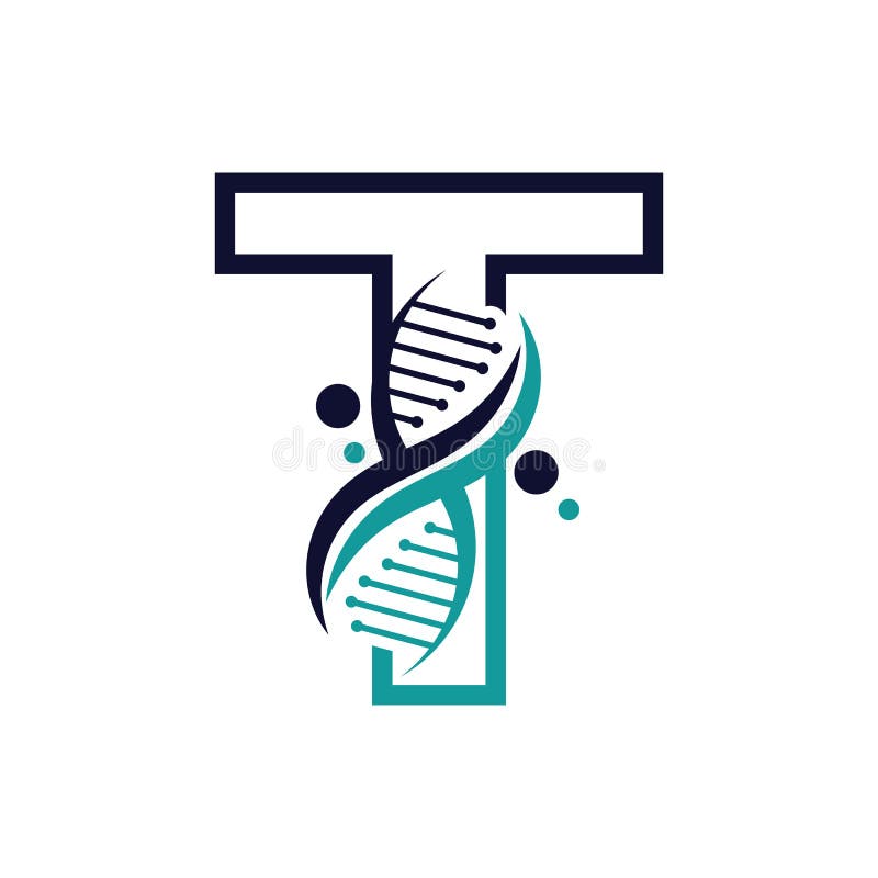 Letter T with DNA Logo or Symbol Template Design Vector Stock ...